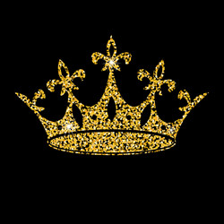 Princess golden glossy background with crown Vector Image