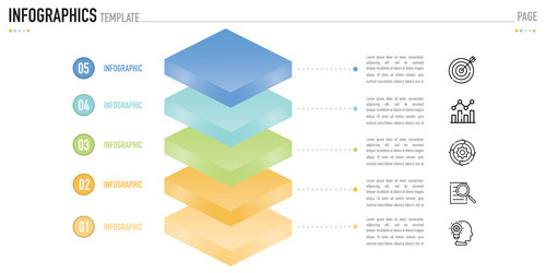 Rectangular isometric infographic for business Vector Image
