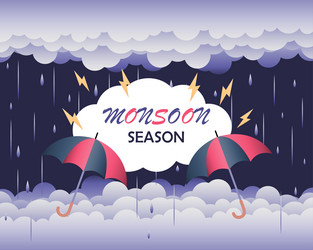 Monsoon season background Royalty Free Vector Image