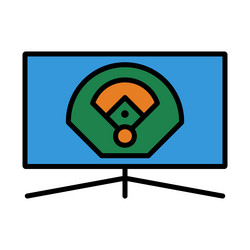 Baseball tv translation icon Royalty Free Vector Image