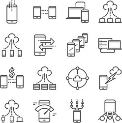 Big data analysis and security line Royalty Free Vector