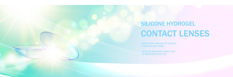 Panoramic design template box contact lens Vector Image