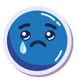Blue Sad Face Emoticon