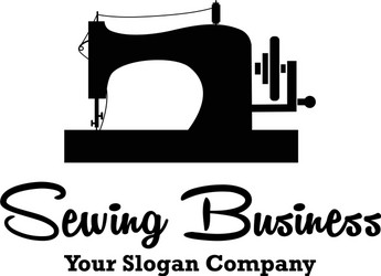 Vintage sewing machine logo Royalty Free Vector Image