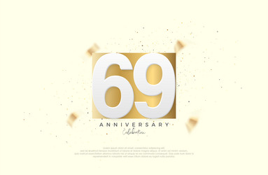 Number 69th for anniversary celebration Royalty Free Vector