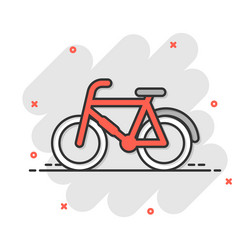 Bicycle icon in comic style bike exercise cartoon Vector Image