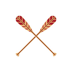 Crossed oar sign in flat style Royalty Free Vector Image