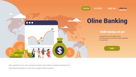 Online banking money graph growth wealth concept Vector Image