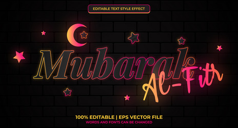 3d mubarak al fitr text effect editable text style