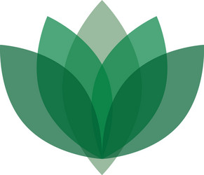 Lotus logo icon green natural template Royalty Free Vector