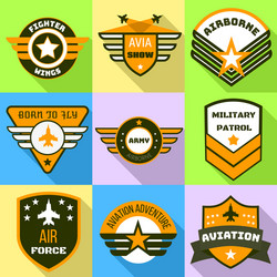 Aviation star logo flat style Royalty Free Vector Image