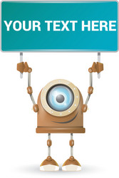 Brown cartoon robot isolated on white Royalty Free Vector