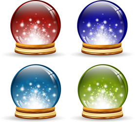 Christmas snow globe with the falling Royalty Free Vector