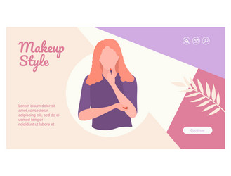 Beauty and makeup artists landing page design Vector Image