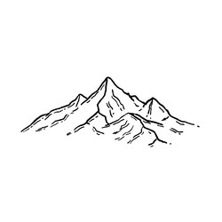 Mountains in engraving style nature landscape Vector Image