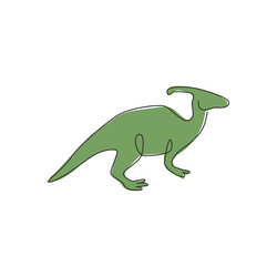 One continuous line drawing dinosaurs animal Vector Image