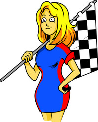 Checkered Flag Girl Vector Images (83)
