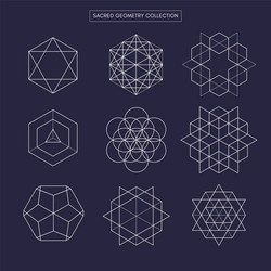 Sacred geometry design elements original outline Vector Image