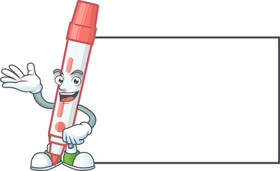 Afraid black white board marker in cartoon Vector Image