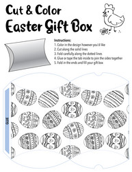 Cut and color easter gift box Royalty Free Vector Image