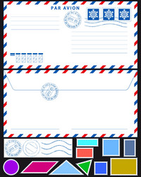 International mail envelope with collection Vector Image