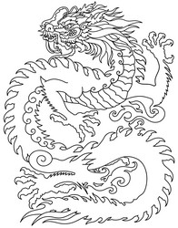 Chinese Dragon Outline Drawing