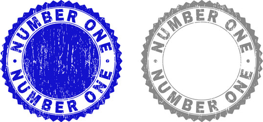 Grunge number 1 textured watermarks Royalty Free Vector