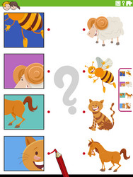 Match elements color educational game Royalty Free Vector