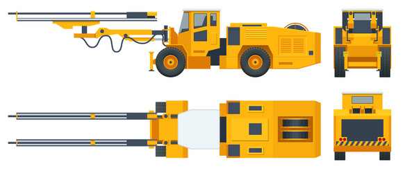 Core drilling steel production isometric icon Vector Image