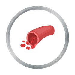 Blood vessel icon in cartoon style isolated Vector Image