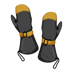 Snow mittens gloves winter cartoon Royalty Free Vector Image
