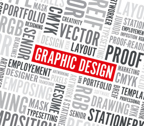 Graphic design word background Royalty Free Vector Image