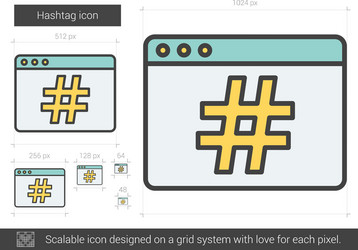 Hashtag hand drawn outline doodle icon Royalty Free Vector