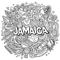 Jamaican Reggae Doodle Royalty Free Vector Image
