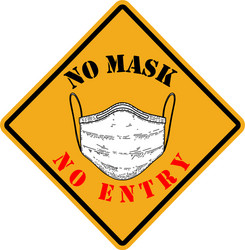 No mask entry emblem with medical design Vector Image