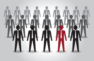 Unique person in the crowd Royalty Free Vector Image