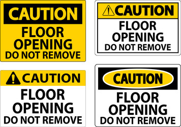 Caution sign floor opening do not remove Vector Image