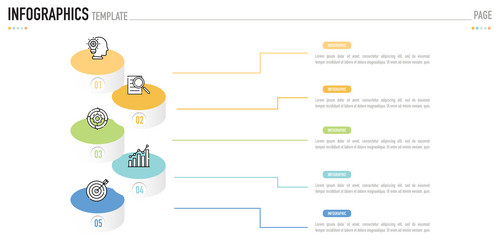 Circular and rectangular isometric infographic Vector Image