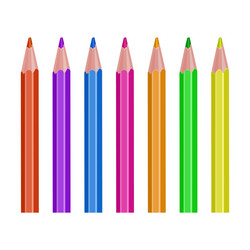 Set of colored pencils realistic Royalty Free Vector Image