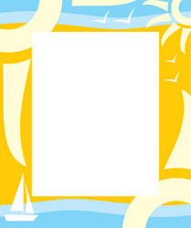 Border template with summer theme in background Vector Image