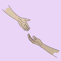 Hand help sign with cartoon stylecharitable Vector Image