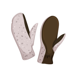 Snow mittens gloves winter cartoon Royalty Free Vector Image