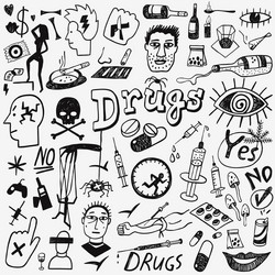 Crime - doodles Royalty Free Vector Image - VectorStock