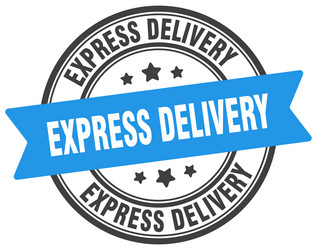 Express stamp label on transparent Royalty Free Vector Image