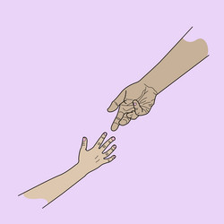 Hand help sign with cartoon stylecharitable Vector Image