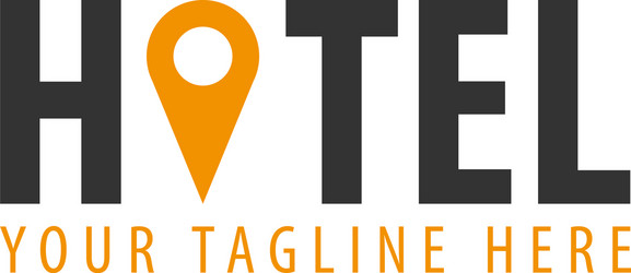 Hostel logo hotel travel rest place Royalty Free Vector