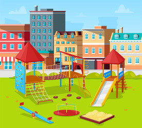 Children spending time at playground kids have Vector Image