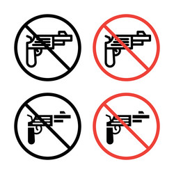 No gun icon set prohibition safety control symbol Vector Image