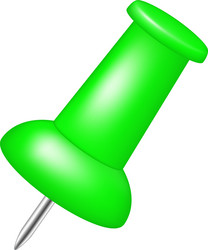 Green push pin icon realistic style Royalty Free Vector