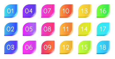 Bullet icons with numbers Royalty Free Vector Image